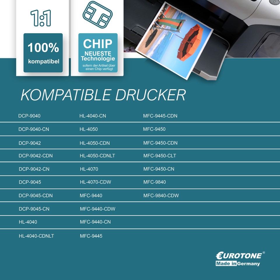 3x toner for Brother DCP 9040 9042 9045 like TN-135 TN135 color CMY ...