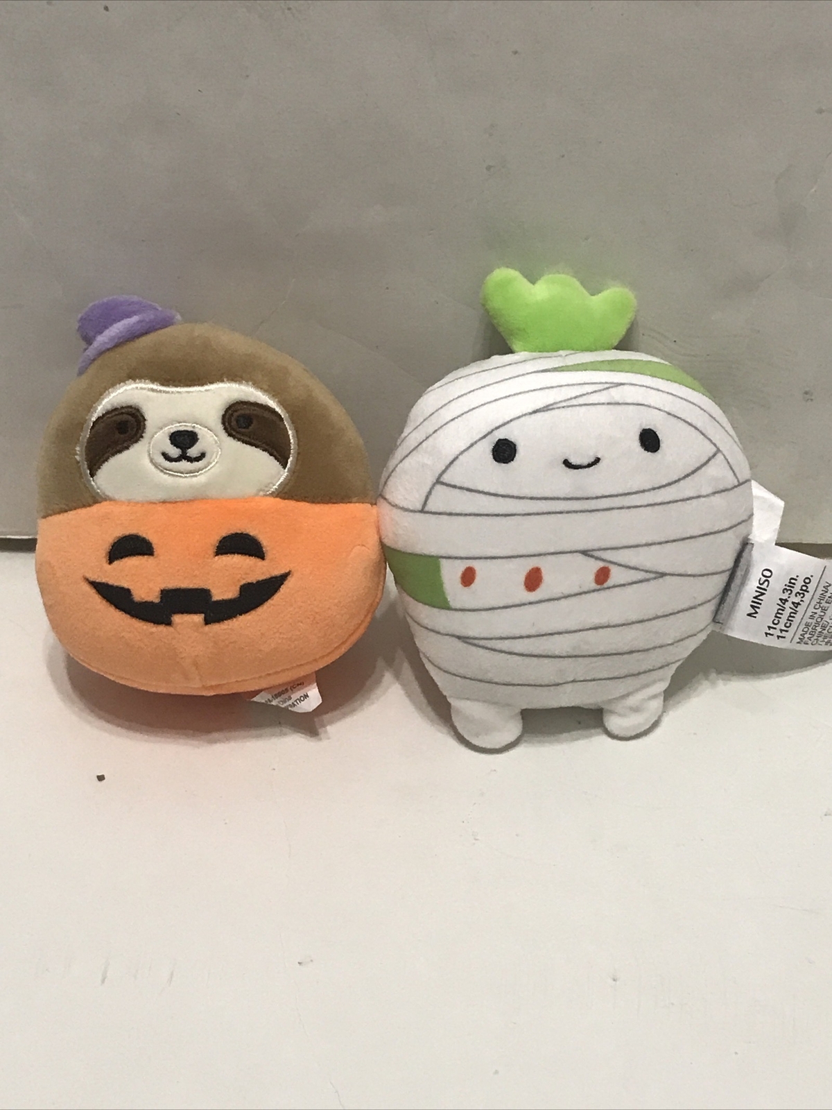 Miniso Plush Set Of 2 Halloween Pumpkin Mummy 4.3 Inch 3535 | eBay