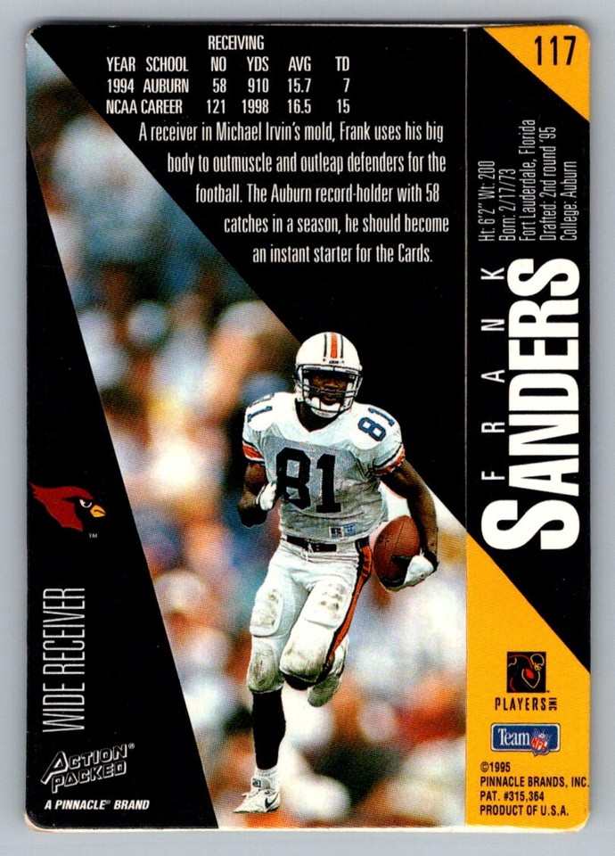 1995 Action Packed #117 Frank Sanders | eBay