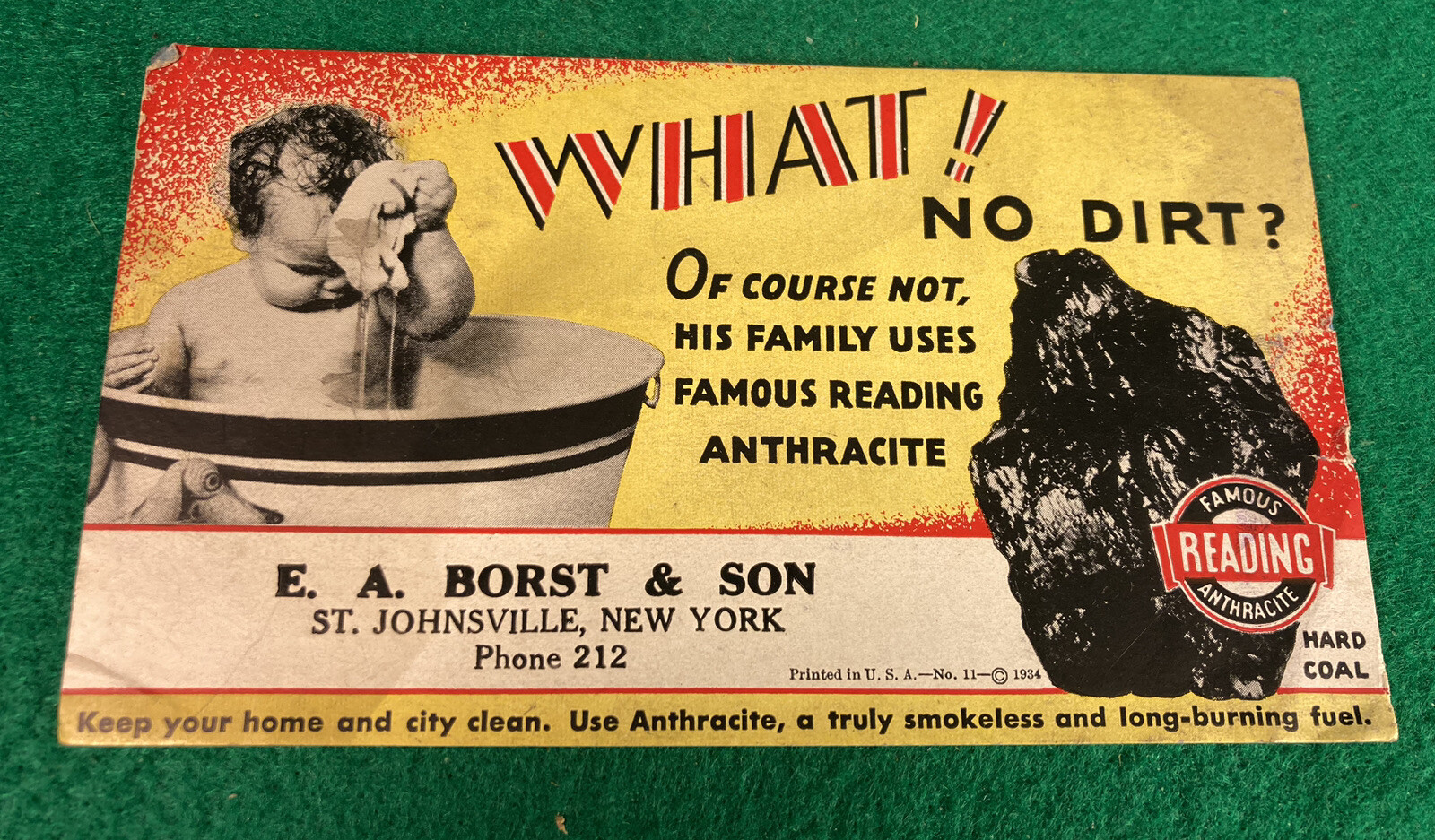 Vintage Famous Reading Anthracite Coal Advertising Card | eBay