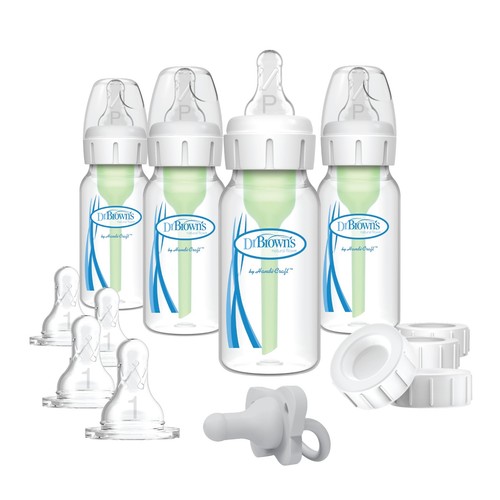 Dr. Brown's Anti-Colic Feeding Set Slow Flow Nipples Travel Caps ...