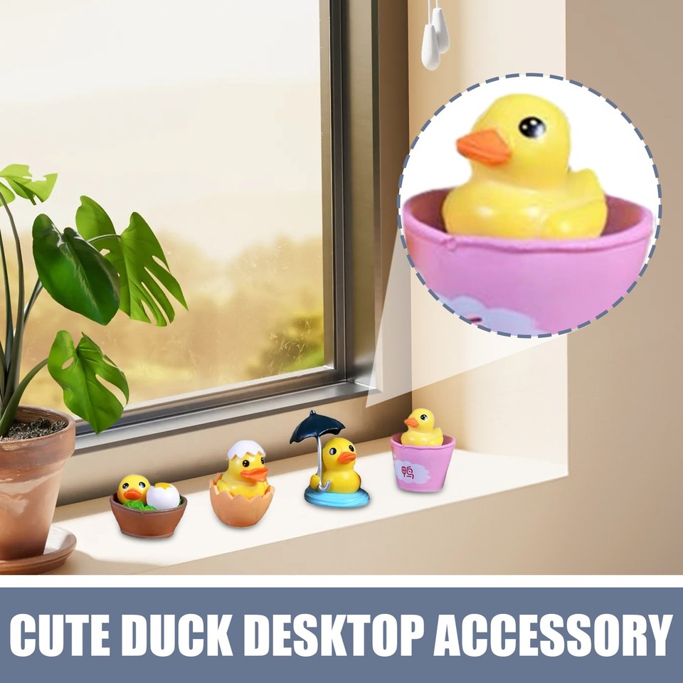4pcs Mini Ducks Adorable PVC Party Favors Miniature Desktop Duck ...