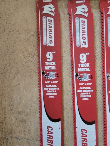Diablo 9" Reciprocating Saw Blade Carbide Tipped for Thick Metal ...