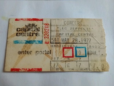 Led Zeppelin Vintage Rock Concert Ticket Stub, May28,1977, 4 Big Shows ...