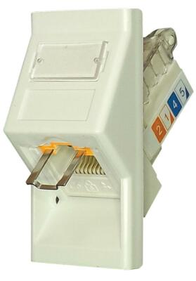 CAT 6 LOCKING ANGLED MODULE, 25X50 WHITE, LAN CATEGORY CAT6, TUK LOKJAC ...