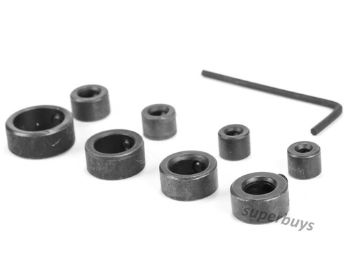 8pcs 3 - 16mm Drill Bit Depth Collar Set Stop Drilling Stopper Ring Hex ...