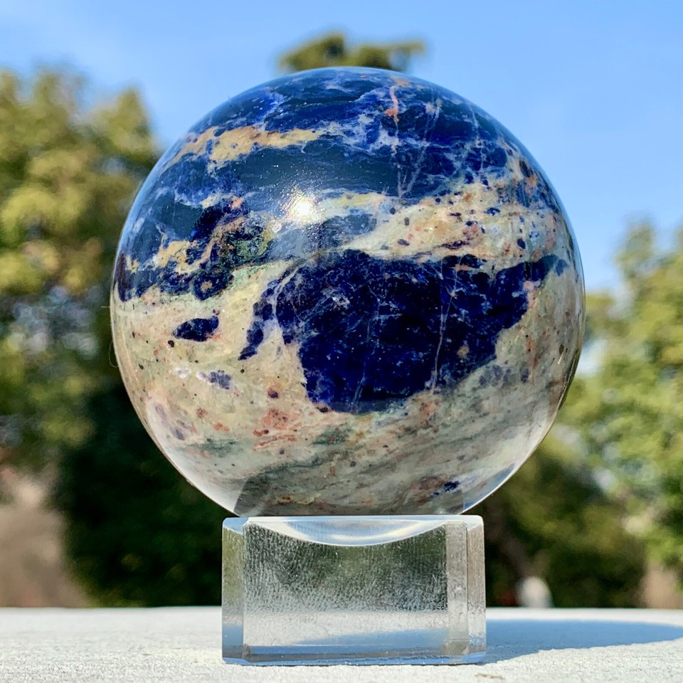 419G Natural Blue Sodalite Ball Sphere Healing Crystal Natural Gemstone ...