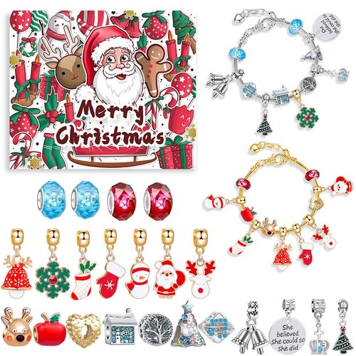 Christmas Advent Calendar Bracelets 24 Days Countdown Calendar DIY ...