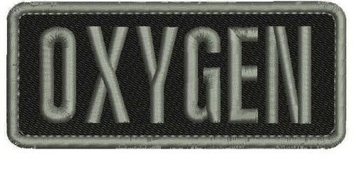 Oxygen embroidery Patches 2x5 hook ON BACK silver letters and border | eBay
