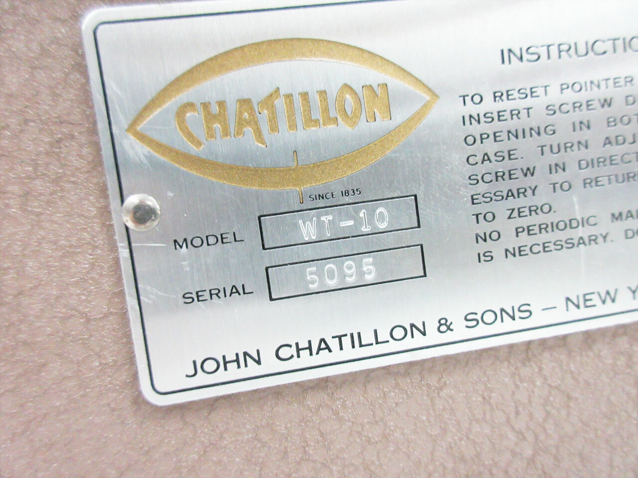 Chatillon 20000 X 100 Lbs Hanging Scale Model Wt-10 20 000lb for sale ...
