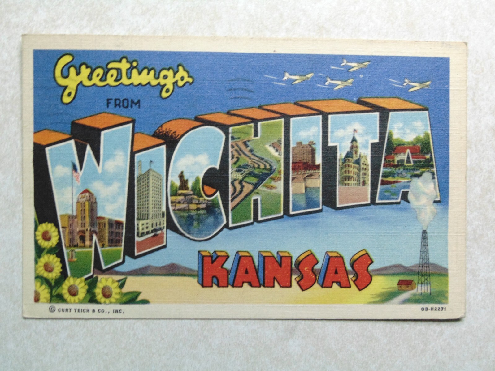 J1456 Postcard Greetings From Wichita Kansas KS | eBay