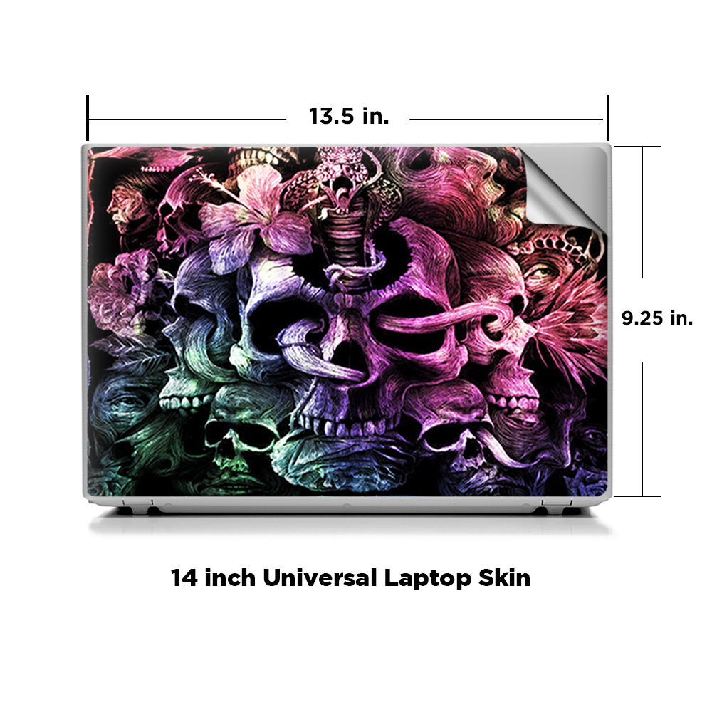 Universal Laptop Skins Wrap for 14" - Skull Art Creepy | eBay