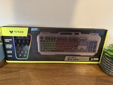 TITAN Wired LED Metal Gaming Keyboard w/Smartphone Holder #GAKB-0008 ...