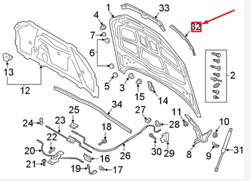 NEW AUDI A4 B9 ENGINE HOOD RIGHT OUTER SEAL 8W0823126 OEM | eBay