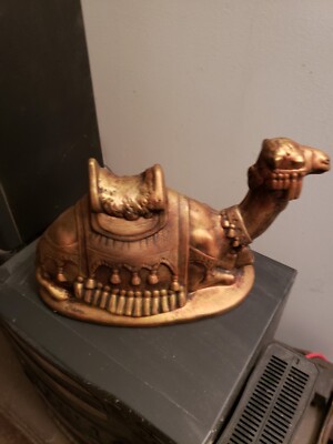 nativity set Ceramic Camel Laying Gold Painted Made In USA | eBay