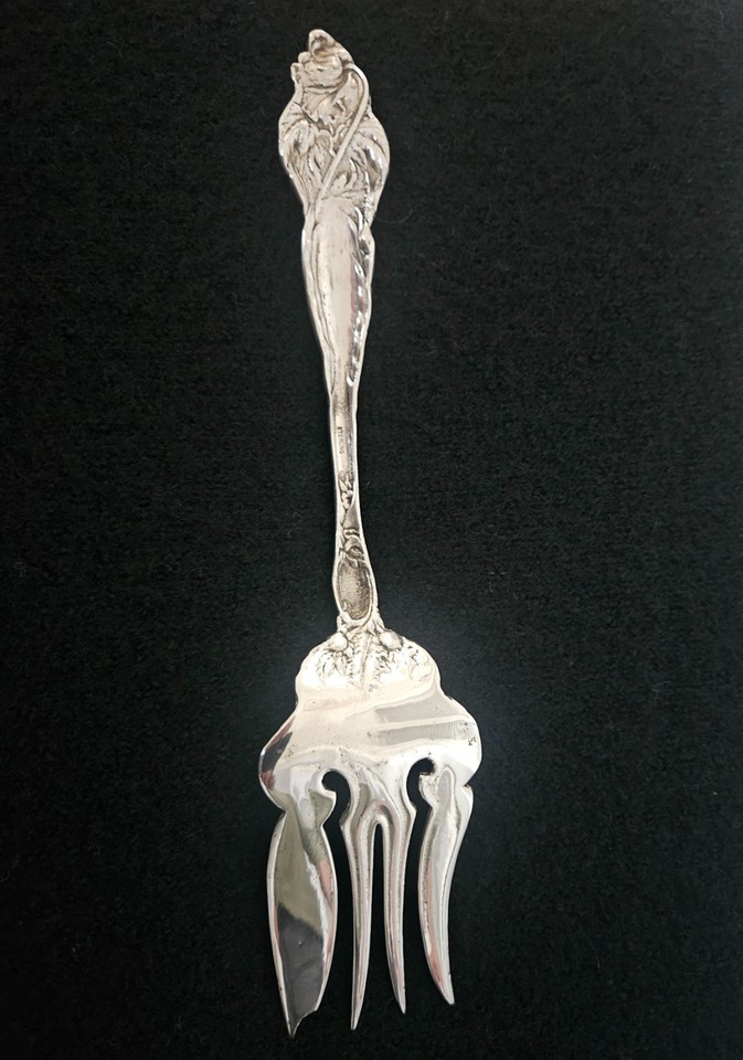Vintage Art Nouveau Sterling Silver Serving Fish Fork | eBay