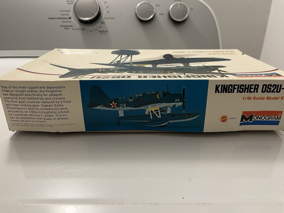 Monogram Kingfisher OS2U-3 Vintage 1973 Unused Airplane Model Kit 1/48 ...