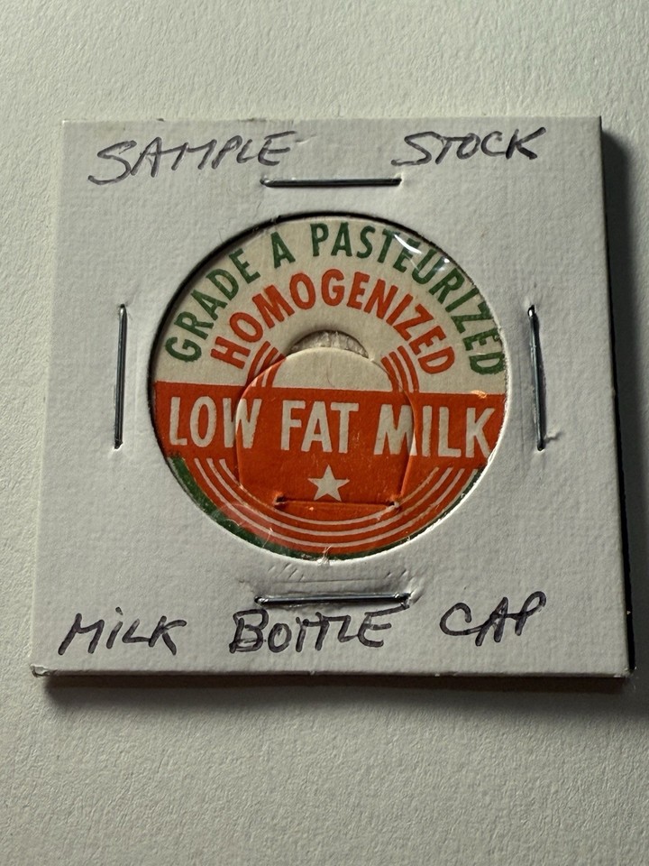 Vintage Milk Bottle Cap: Homogenized Low Fat Milk Sample Stock | eBay