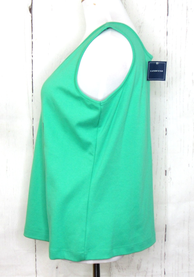 Lands' End Women's Tank Shell Top Pullover Cotton Green Size L 14-16 ...