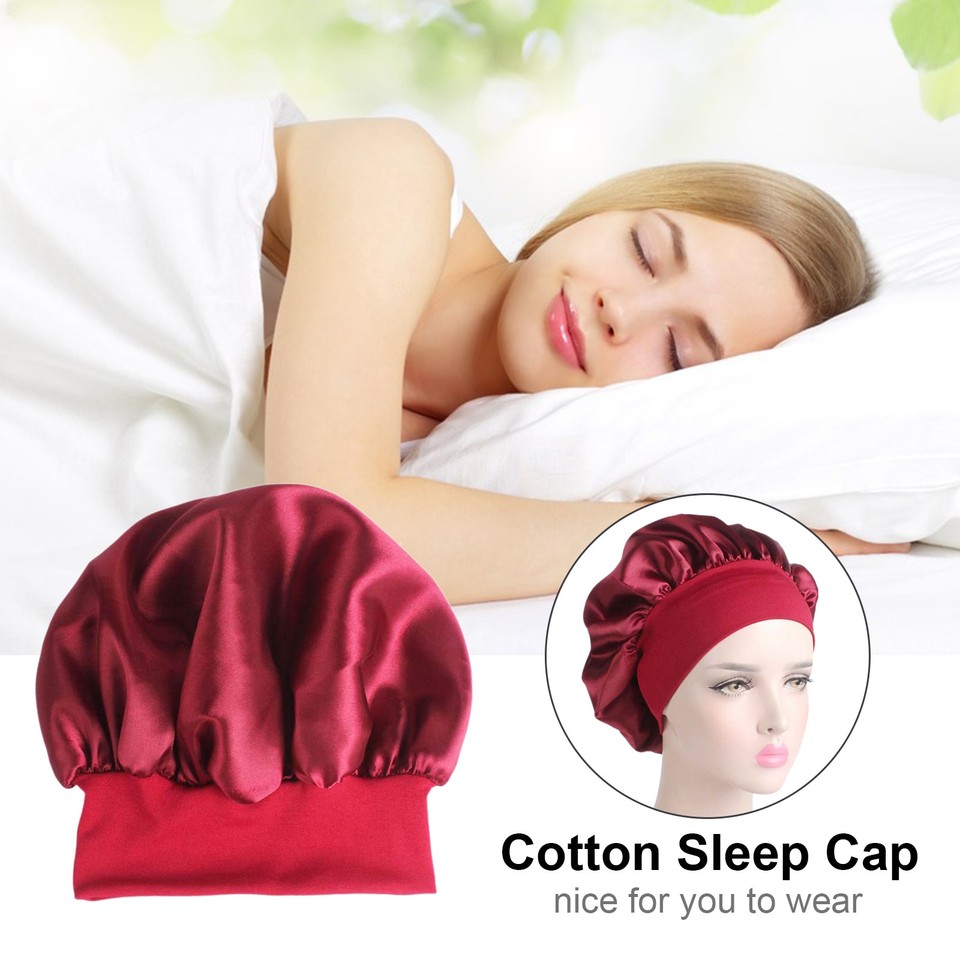 Hair Cover Bonnet Sleep Cap Wide Head Band Sleep Cap Hat For Night ...