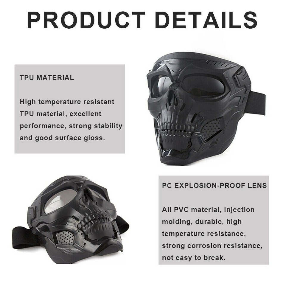 Tactical Airsoft Face Mask CS Protection AF Helmet Mask Skull ...