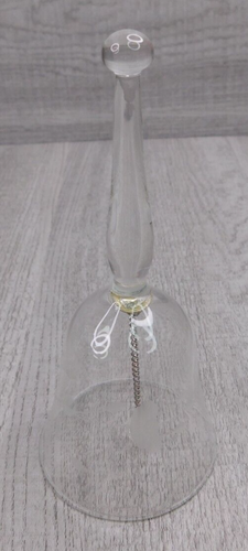 Vintage Crystal Clear Etched Glass Bell 6 Inch Tall Beautiful Décor ...
