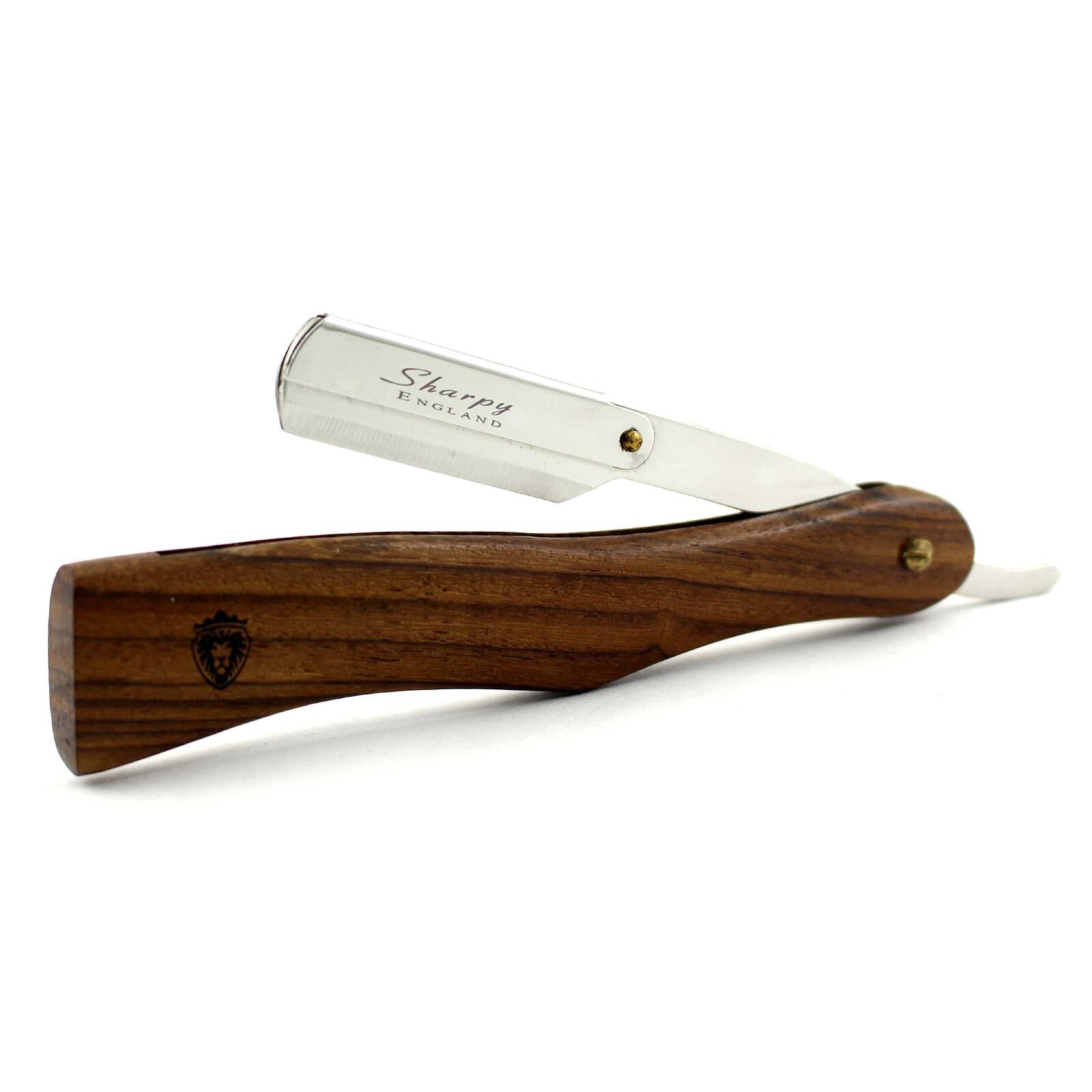 SHARPY WOODEN BARBERS CUT THROAT RAZOR SET COMPLETE WITH FREE GIFT ...