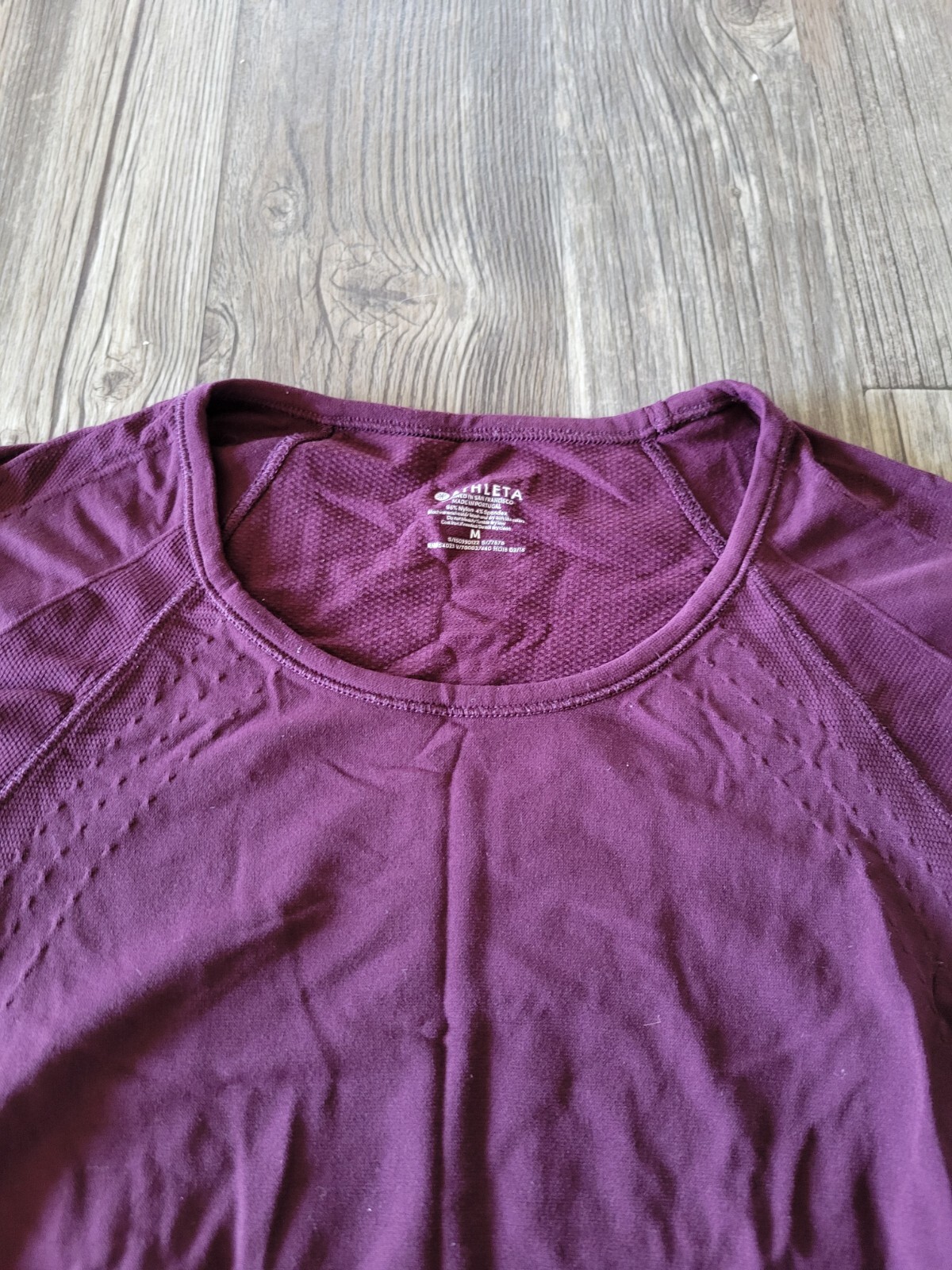 Athleta Shirt Womens Medium Maroon Short Sleeve Activewear Compression ...