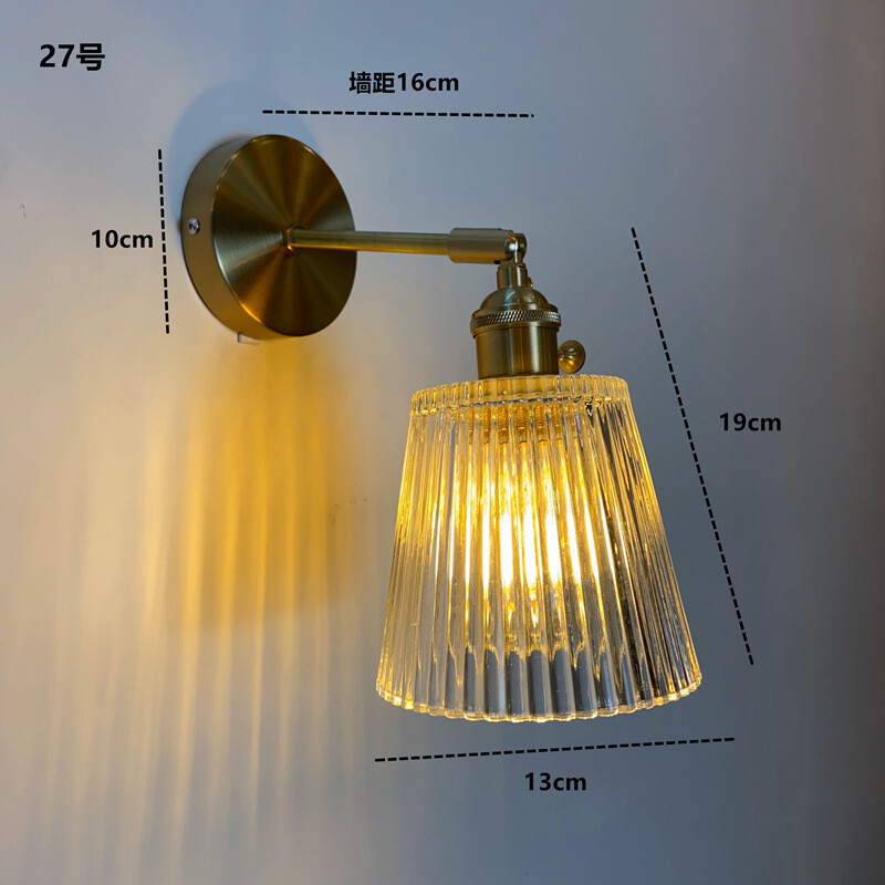 Indoor Wall Lamp Home Glass Wall Light Bedroom Wall Lighting Hallway ...