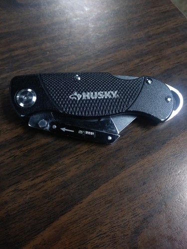 Husky 108011 Black Sure Grip Folding Lock-back Utility Knife Including ...