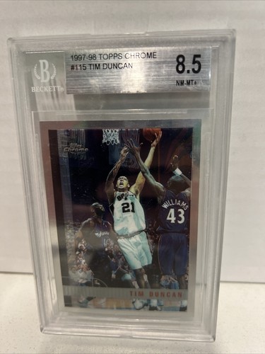 1997-98 Topps Chrome Tim Duncan RC Rookie BGS 8.5 | eBay