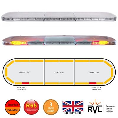 LED Beacon Light Bar 1200mm Stop / Brake Tail Indicators STI Amber ...
