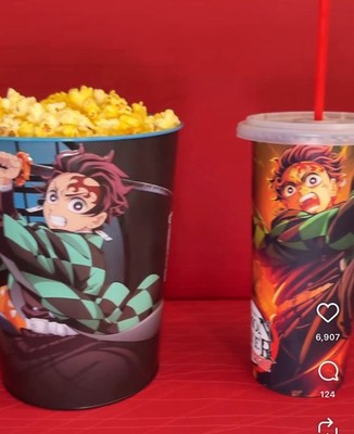 Demon Slayer Movie Popcorn Bucket Tin & Cup Combo Set 2025 Amc Cinemark ...