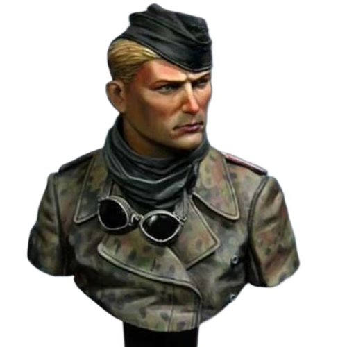1/10 Scale WW2 German Panzer Officer Bust Resin Model with Goggles and ...