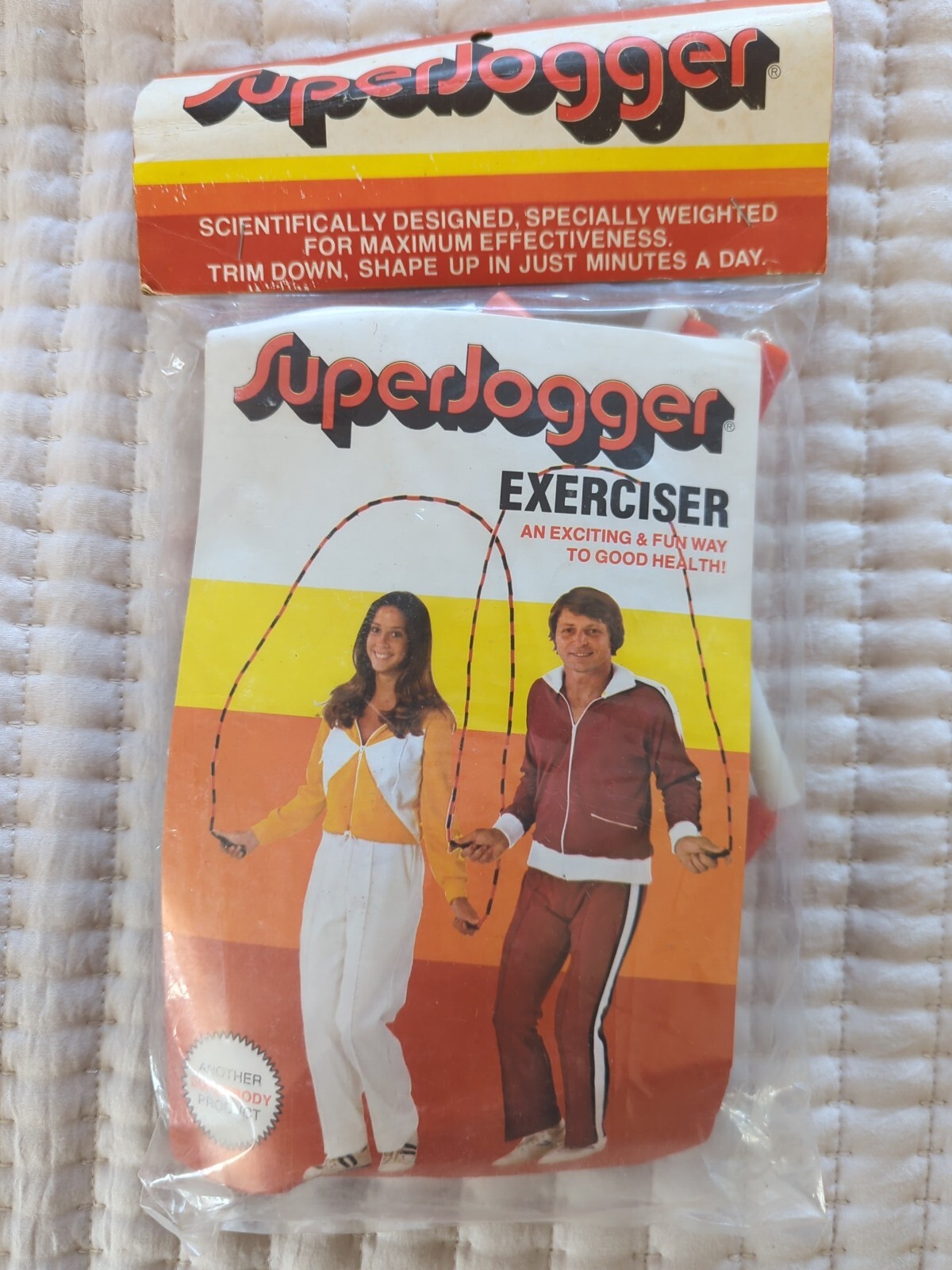Vintage 70s Superjogger Beaded Plastic Jump Rope Classic NOS Aerobic ...