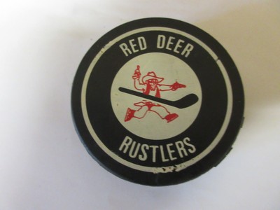 Red Deer Rustlers Alberta Junior Hockey League 1970 - 1971 Game Puck | eBay