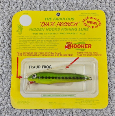 Vintage NOS Diar Hooker North Carolina Fraud Frog Fishing Lure USA 4 ...