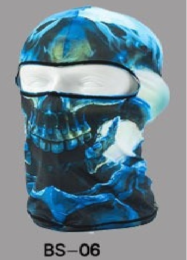 Electric Blue Skull Nylon Balaclava Ninja Swat Face Mask Liner Biker ...
