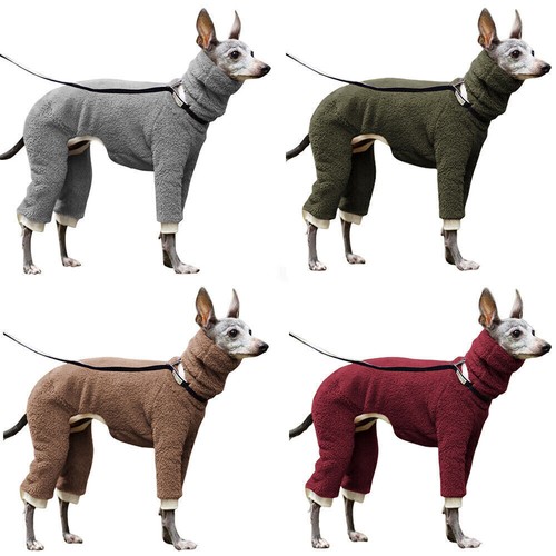 Dog Fleece Jumper Greyhound Whippet Lurcher High Neck Sweater Jumpsuit ...