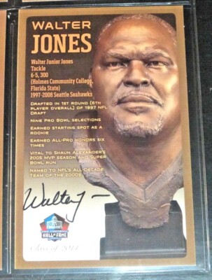 2014 CLASS~HALL OF FAME HOF BUST CARD #D/150 WALTER JONES AUTO SIGNED ...