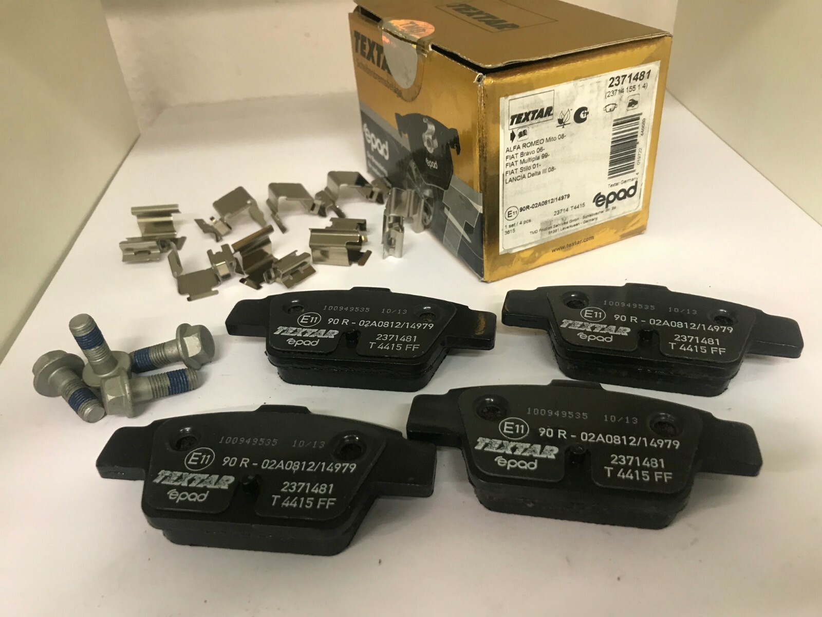 TEXTAR epad Bremsbeläge HINTEN Alfa Romeo Mito Fiat Bravo Multipla ...