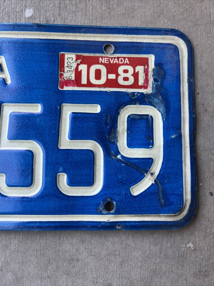 Vintage 1980s NEVADA License Plate Blue WNV559 Western Nevada | eBay
