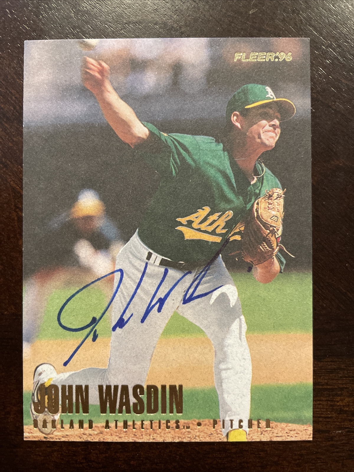 JOHN WASDIN 1996 FLEER AUTOGRAPHED SIGNED AUTO BASEBALL CARD 222 A'S | eBay
