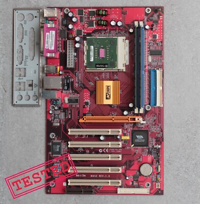 PCChips M852 (rev:1.0) Motherboard socket 462/A with CPU, RAM & I/O ...