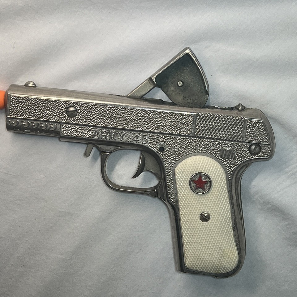 VTG 1950s Hubley Army Colt 45 Toy Star Cap Gun * RARE * Chrome ? | eBay