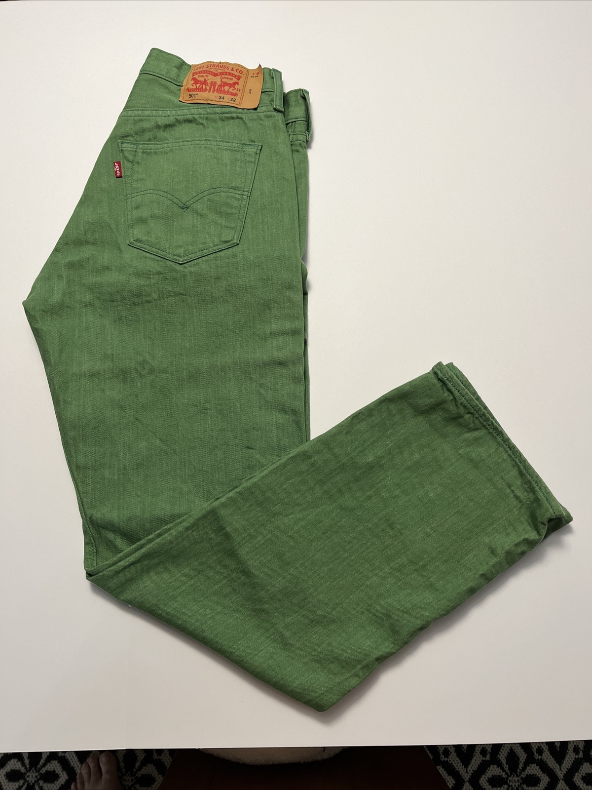 LEVI’s 501 MEN ORIGINAL FIT STRAIGHT LEG BUTTON GREEN… - Gem