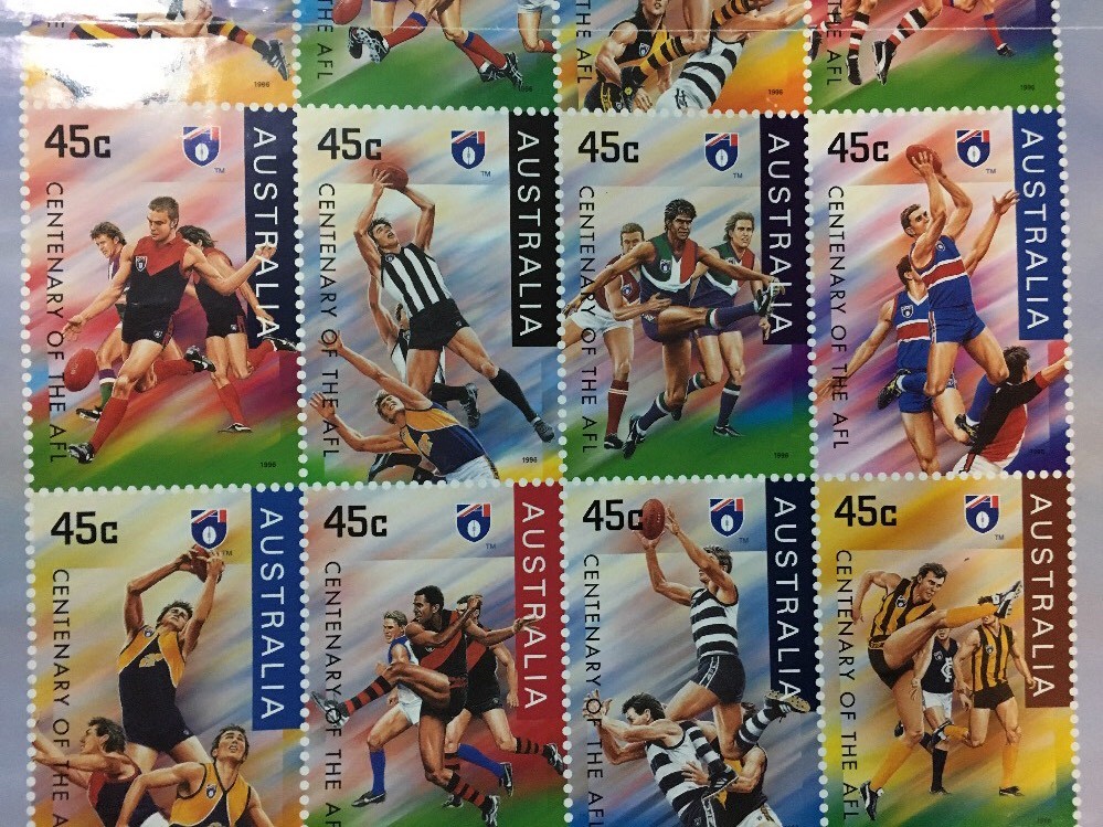 OFFICIAL AFL AUSTRALIA POST CENTENARY OF FOOTBALL STAMP RELEASE ...
