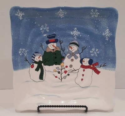 St Nicholas Square Button Tree Button Up Square Dinner Plate 11 X 11 | eBay