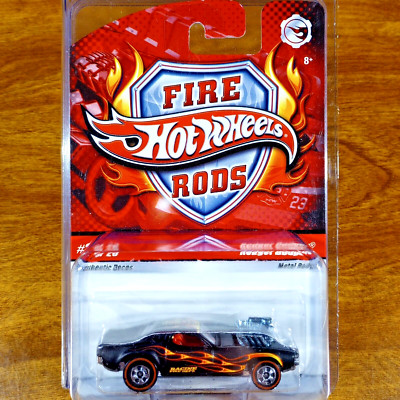 Hot Wheels Fire Rods Rodger Dodger Redline Flat Black 2009 Racing Fire ...