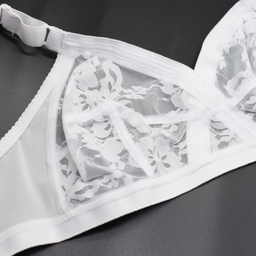 Plus Size Bra Ladies Bras Lace Wirelesss Brassiere See Through Sexy ...